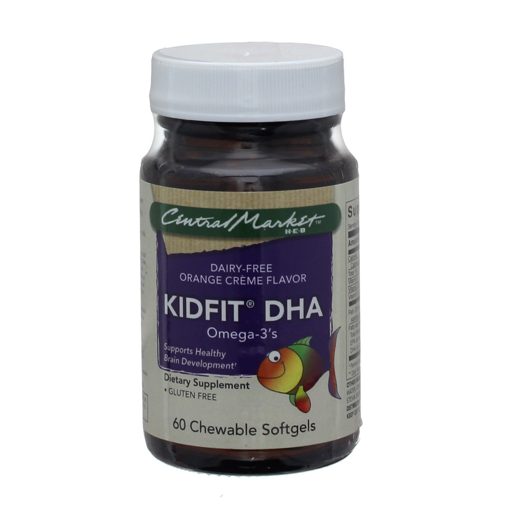 Central Market Kidfit DHA Omega-3's Dairy Free Orange Creme Flavor ...