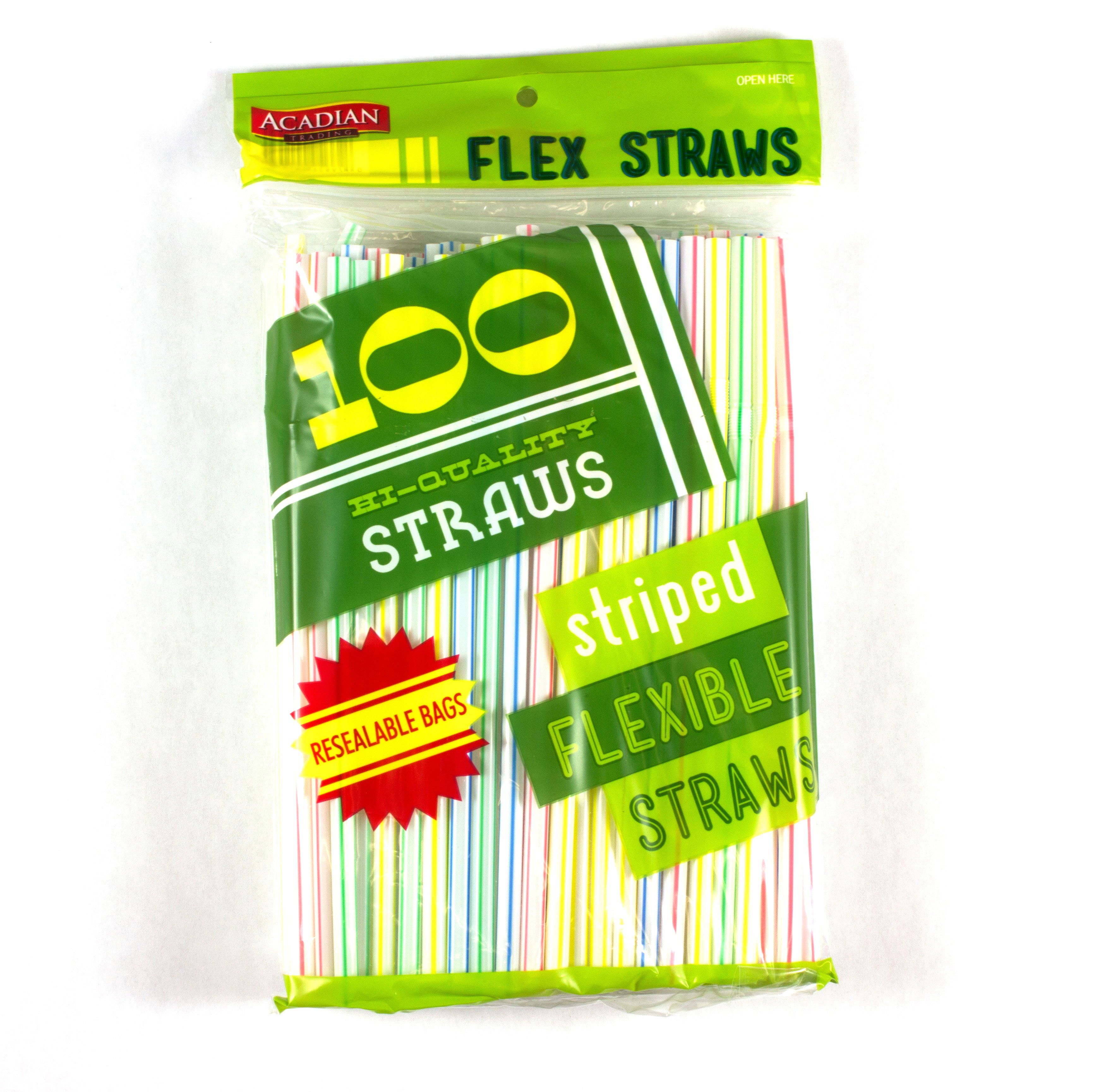 Acadian Trading Striped Flexible Straws - Shop Straws at H-E-B
