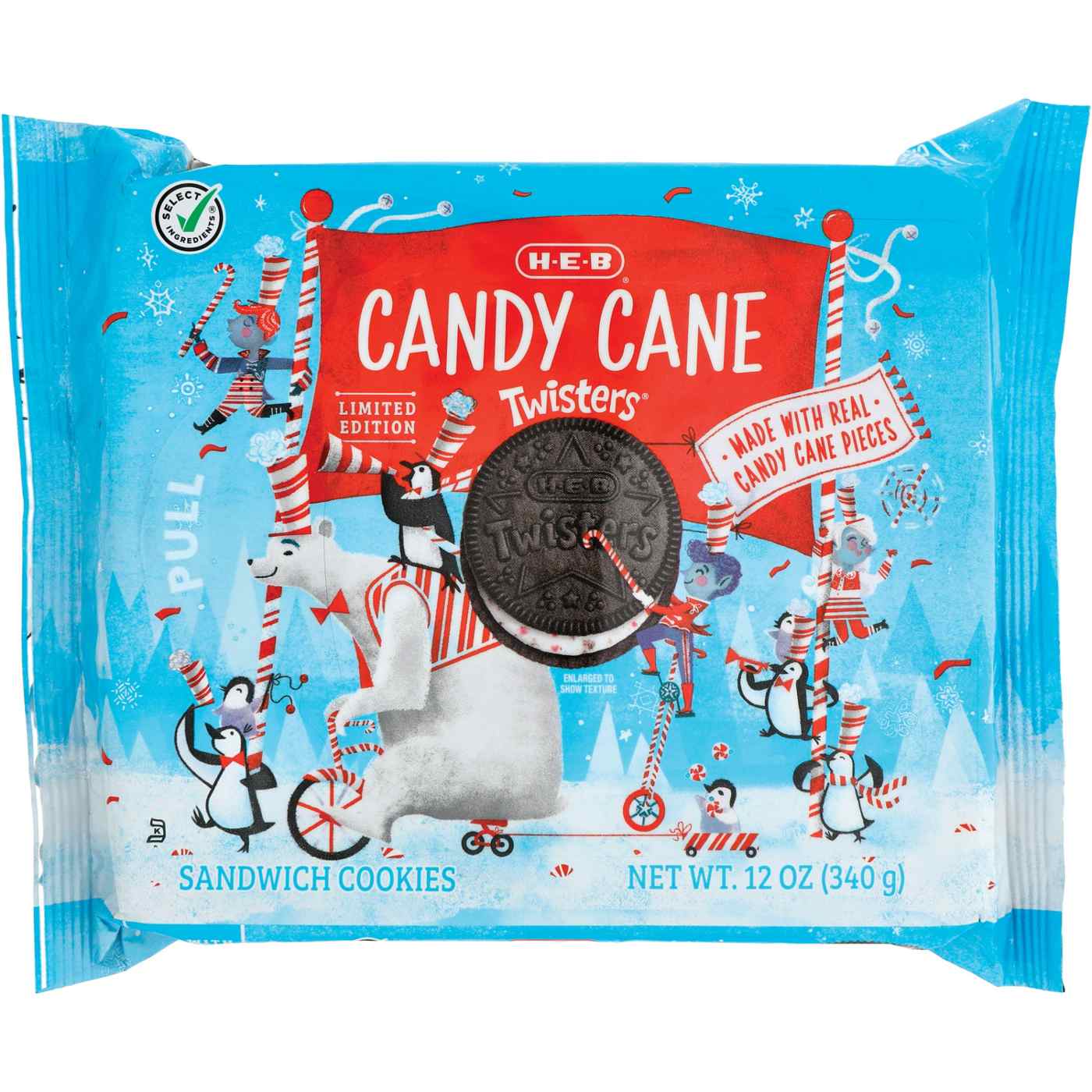 H-E-B Twisters Sandwich Cookies - Candy Cane - Shop Cookies at H-E-B