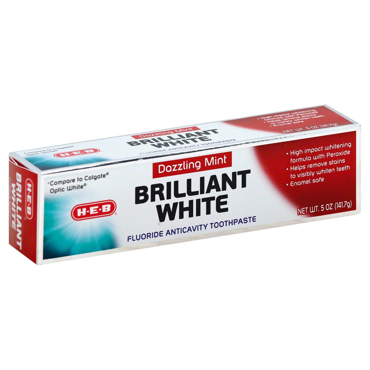 H-E-B Dazzling Mint Brilliant White Toothpaste - Shop Oral Hygiene at H-E-B