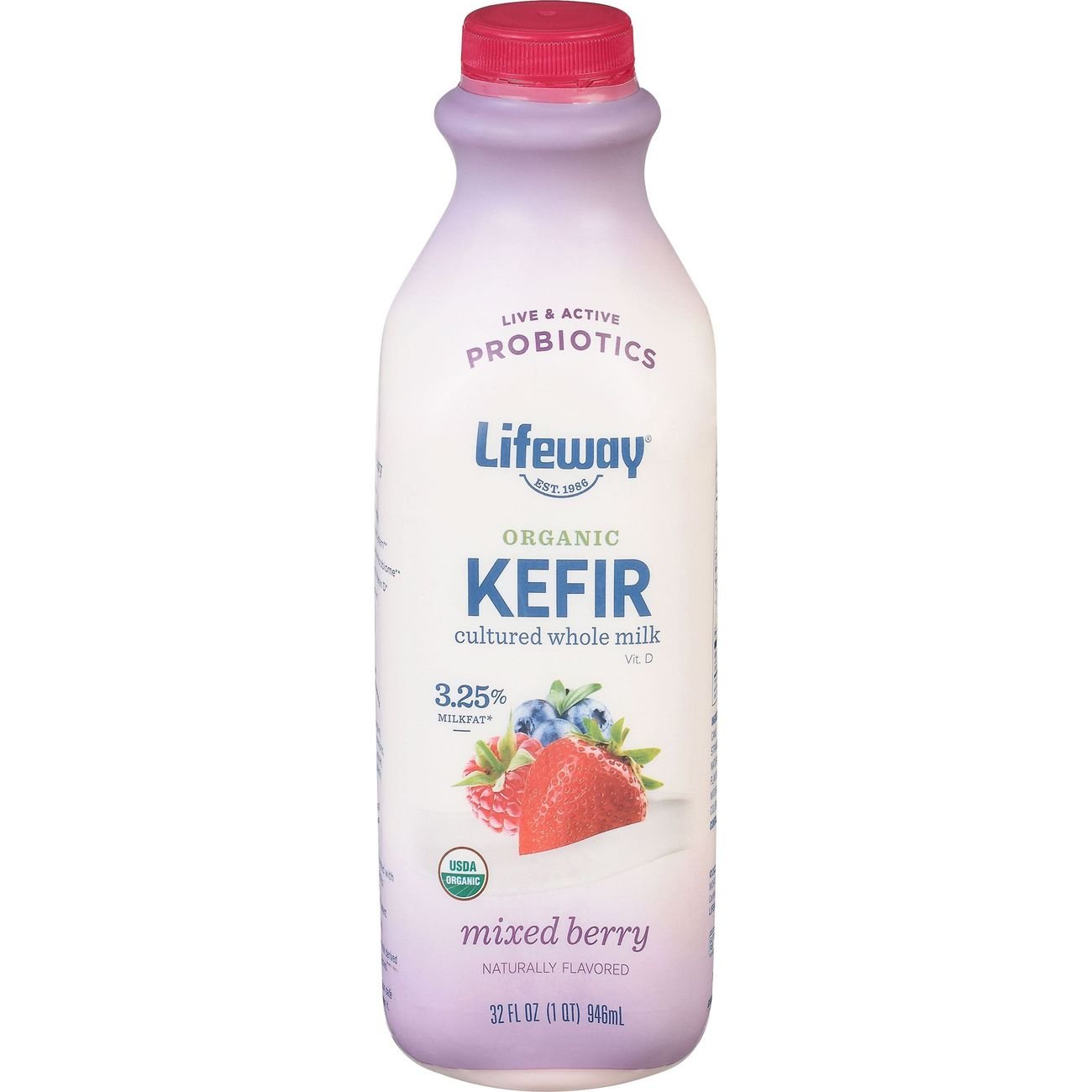 Lifeway Organic Whole Milk Mixed Berry Kefir, 32 oz | Central Market ...
