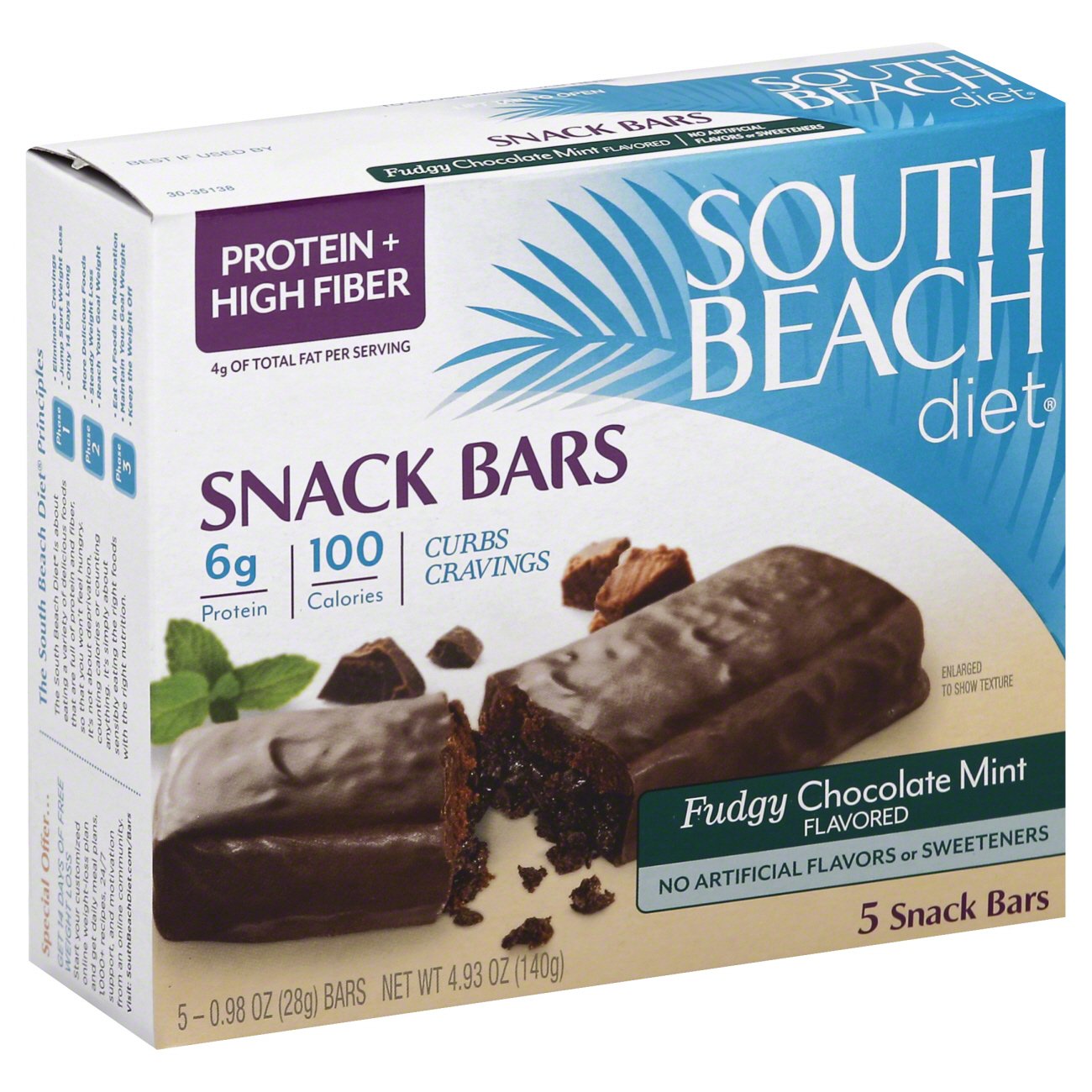 South Beach Diet Fudgy Chocolate Mint Flavored Snack Bars - Shop Diet ...