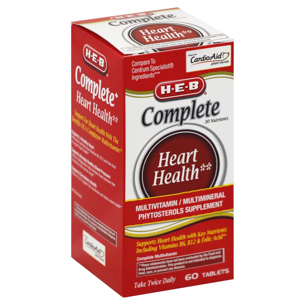H-E-B Complete Heart Health Multivitamin & Multimineral Tablets - Shop ...