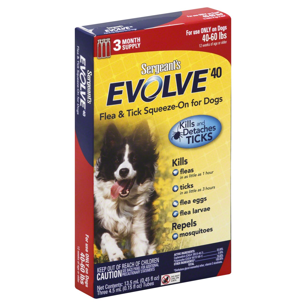 Sergeant's Evolve 40 Flea and Tick Squeeze-On For Dogs 50-60 LBS - Shop ...