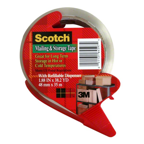Scotch Mailing & Storage 1.88 inx38.2 yd Tape with Refillable Dispenser ...