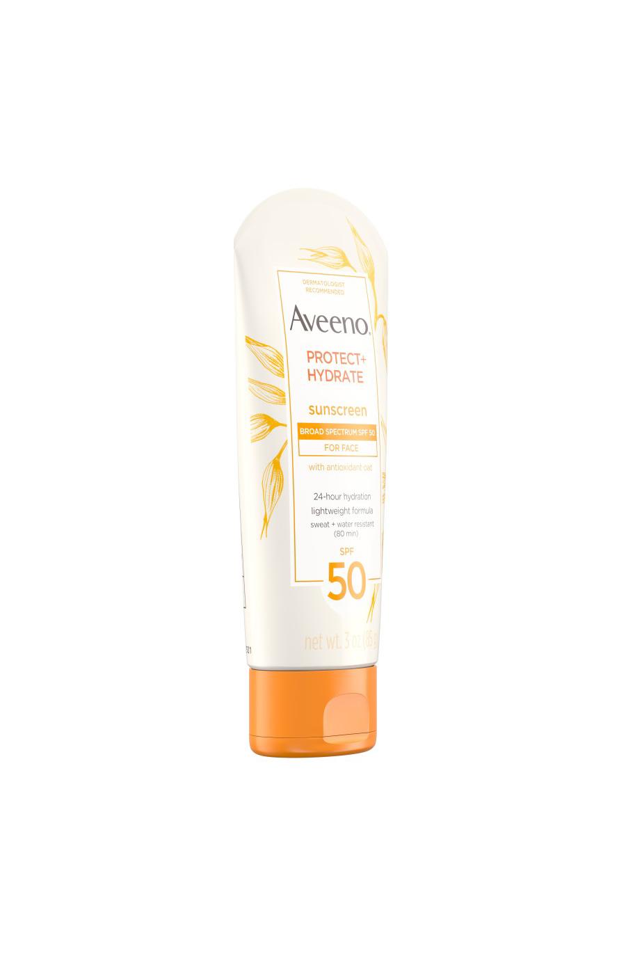 Aveeno Protect + Hydrate Sunscreen Lotion for Face Broad Spectrum SPF ...