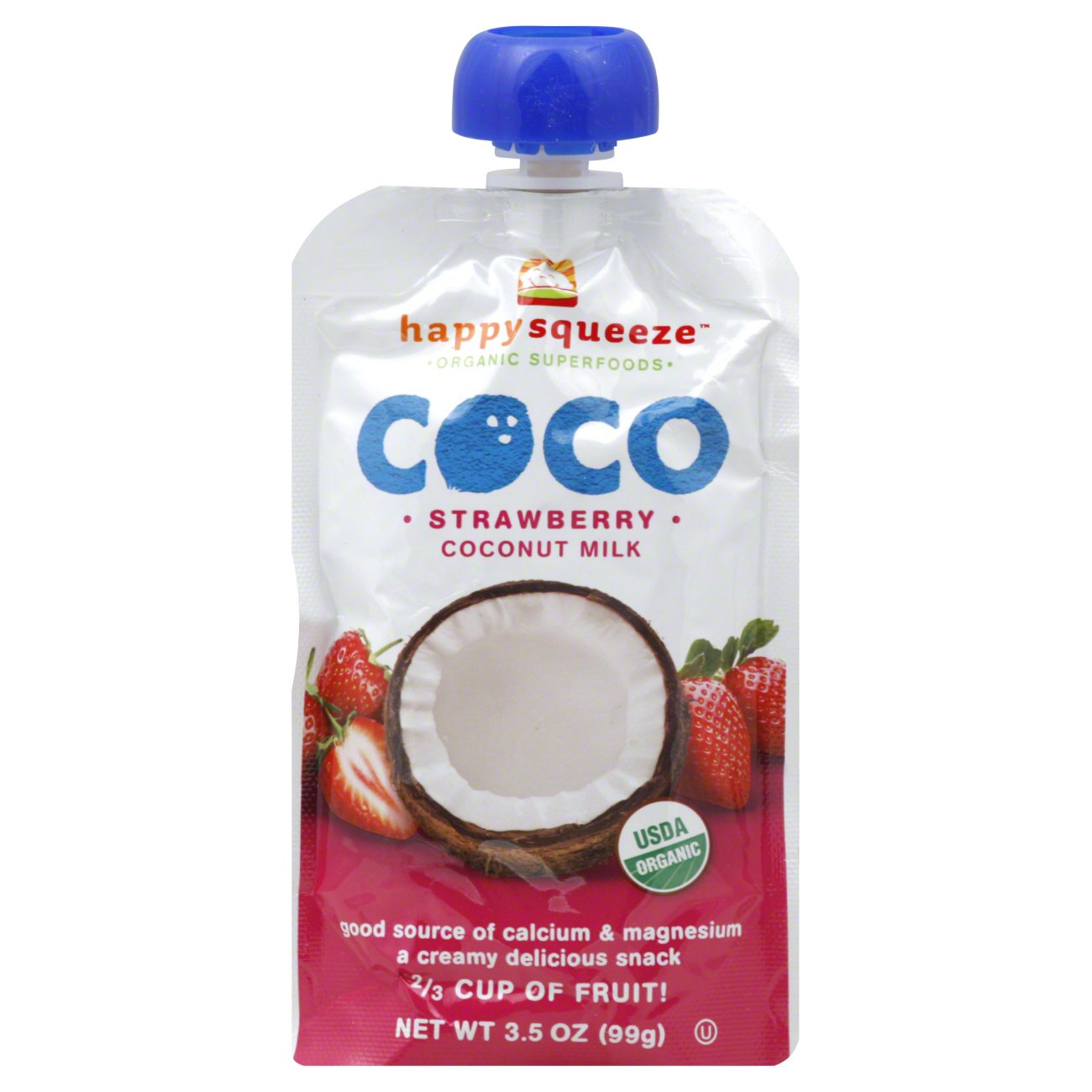 Happy Squeeze Coco Strawberry Coconut Milk Snack - Shop Tropical ...