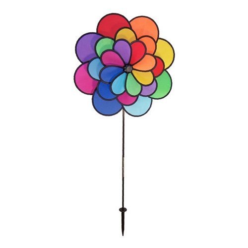 In The Breeze Triple Wheel Rainbow Flower Ground Spinner - Shop Outdoor ...