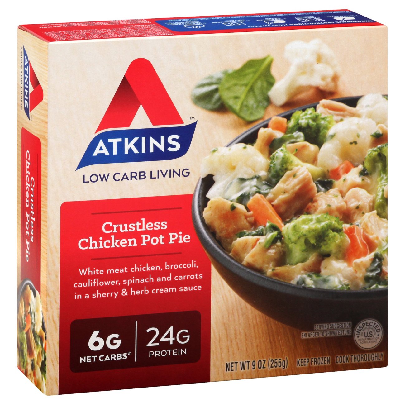 Atkins Low Carb Living Crustless Chicken Pot Pie Frozen Meal - Shop ...