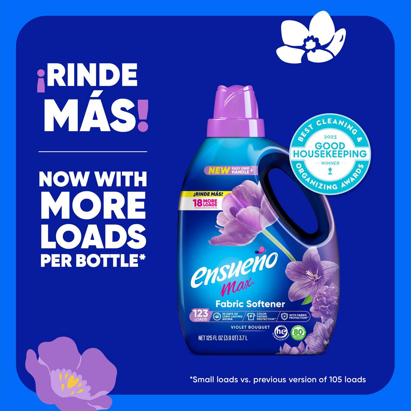 Ensueno Max HE Liquid Fabric Softener, 123 Loads - Violet Bouquet ...