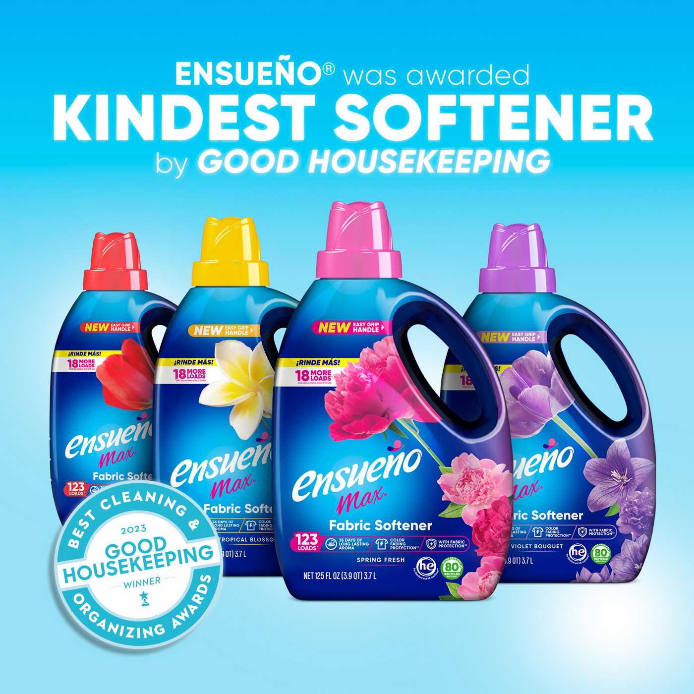 Ensueno Max HE Liquid Fabric Softener, 123 Loads - Violet Bouquet ...