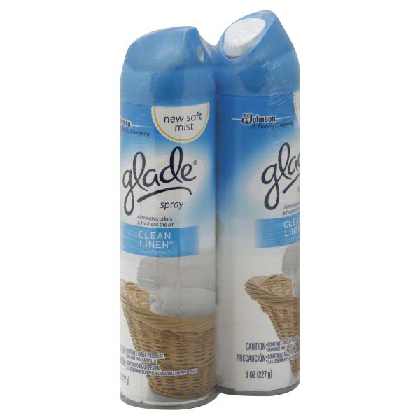 Glade Clean Linen Aerosol Spray Twin Pack - Shop Air Fresheners ...