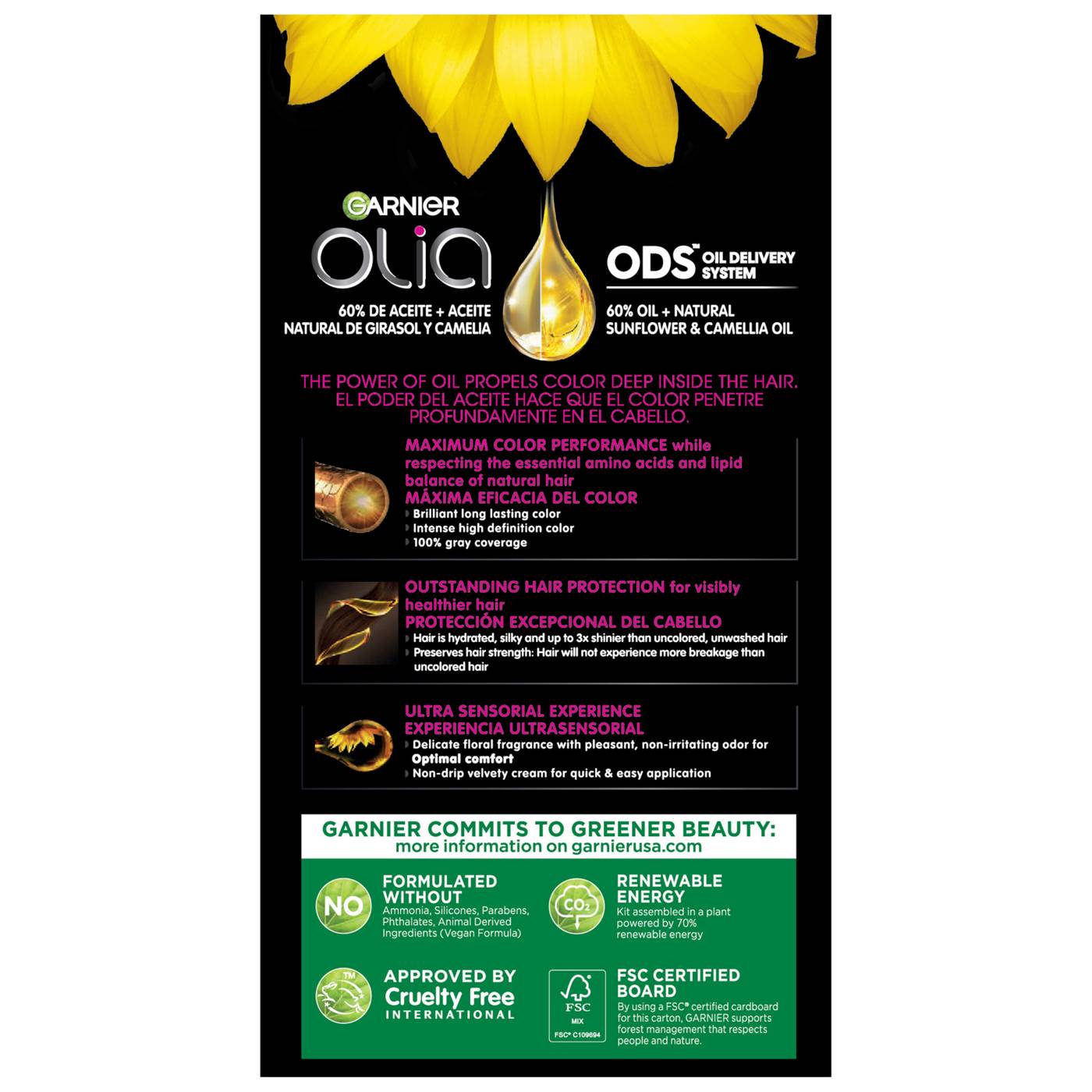 Garnier Olia Oil Powered Ammonia Free Permanent Hair Color 4.60 Dark ...