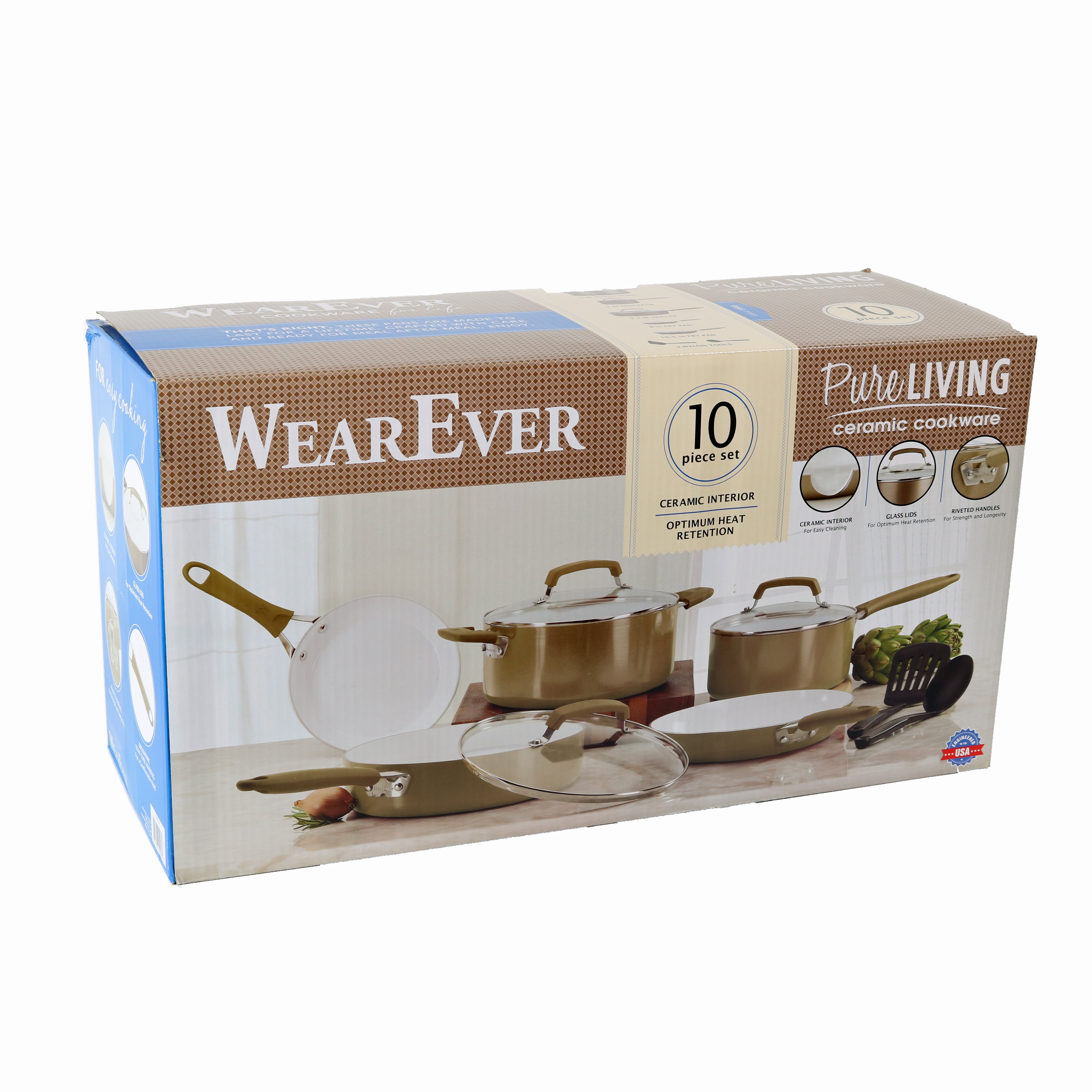 WearEver Pure Living Ceramics Set, Champagne - Shop Cookware sets at H-E-B