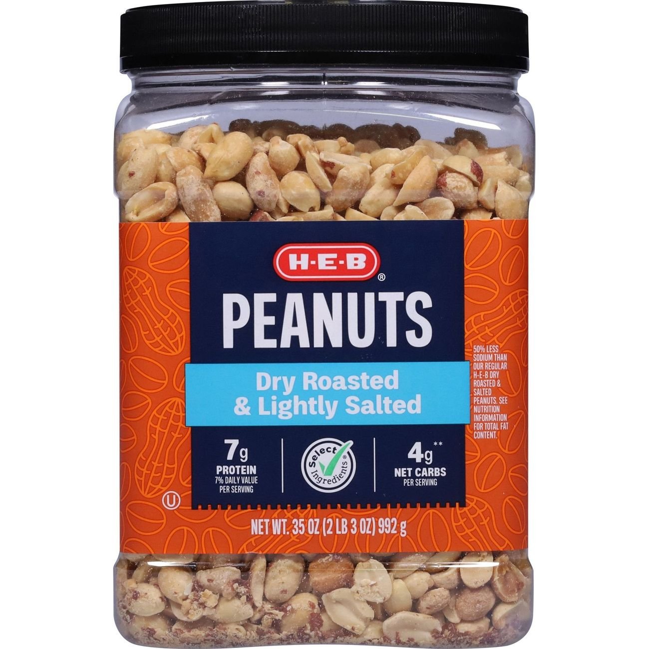 H-E-B Lightly Salted Dry Roasted Peanuts - Shop Nuts & seeds at H-E-B