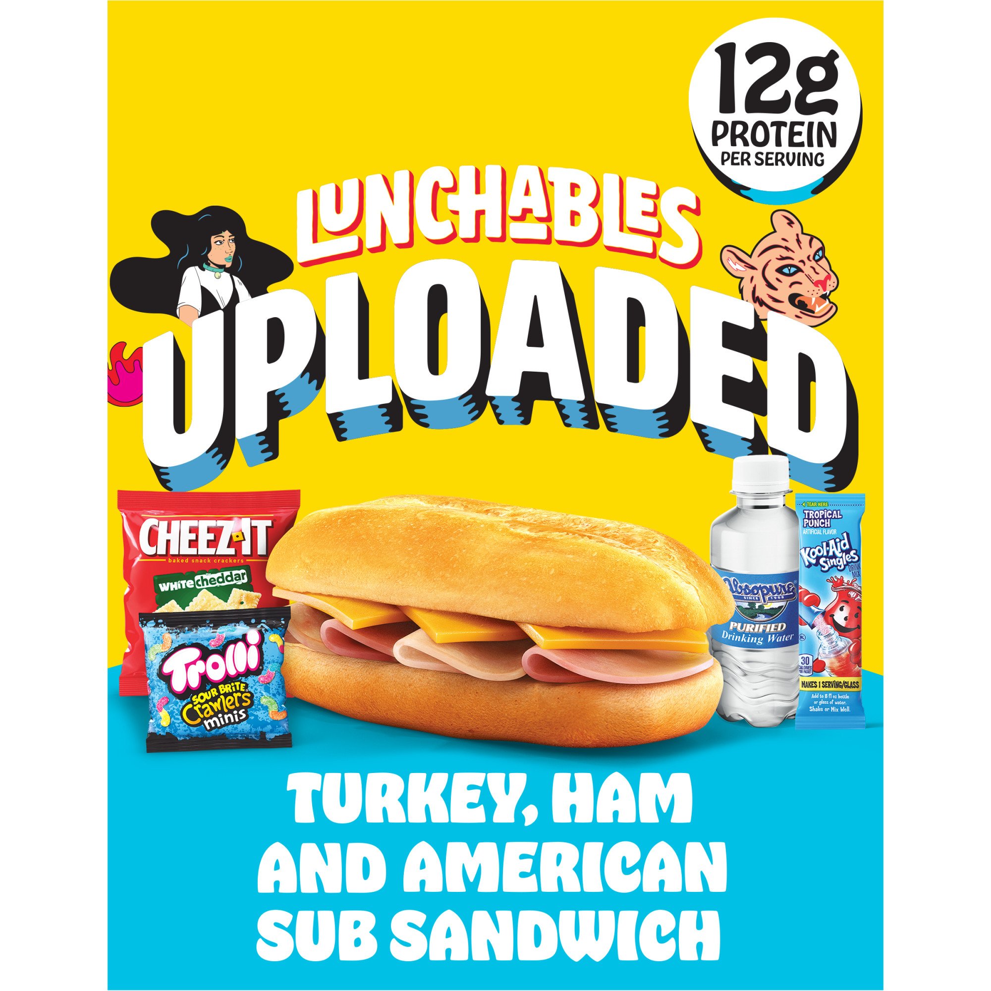Lunchables Uploaded Sub Meal Kit, White Cheddar Cheez-It, Trolli ...