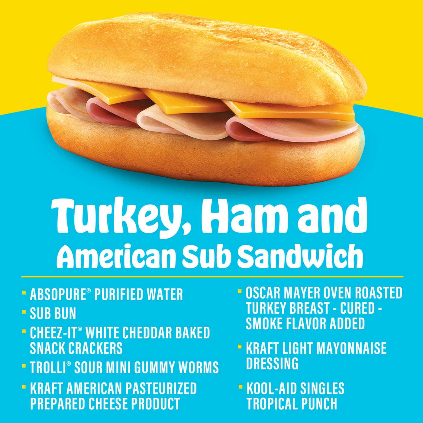 Lunchables Uploaded Meal Kit - Turkey Ham & American Sub Sandwich ...