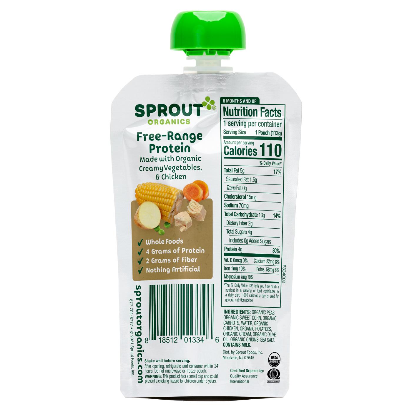 Sprout Organics Protein Pouch - Creamy Vegetables & Chicken - Shop Baby ...