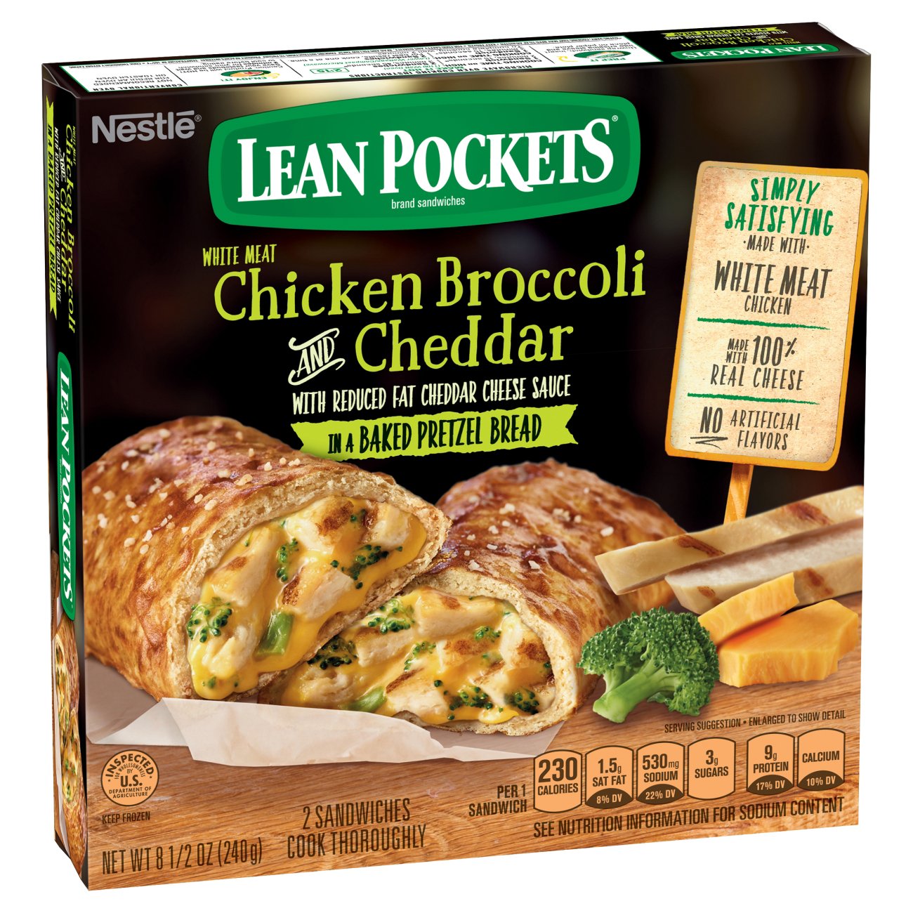 Lean Pockets Chicken Broccoli and Cheddar with Whole Grain Crust ...