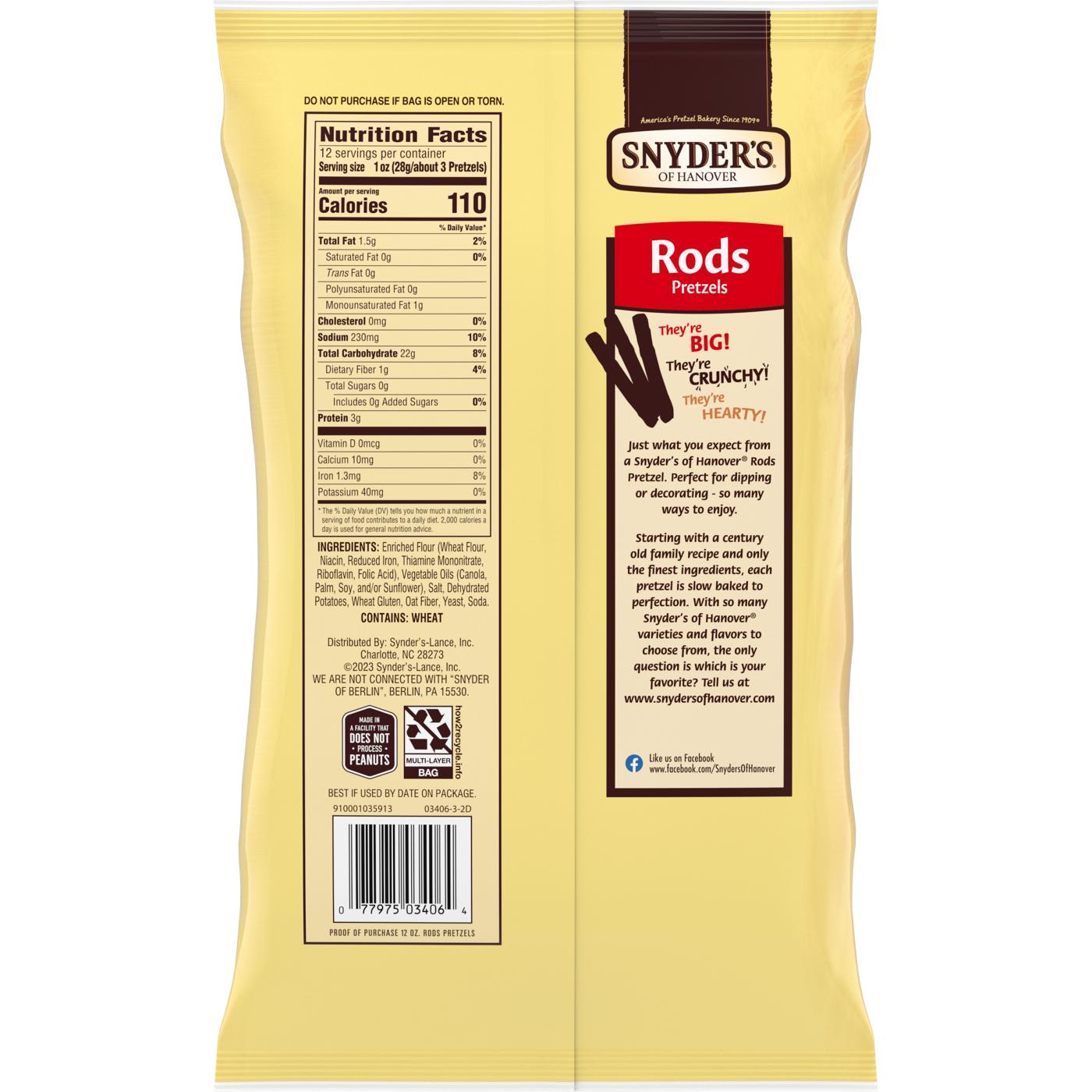 Snyder's of Hanover Pretzel Rods - Shop Chips at H-E-B