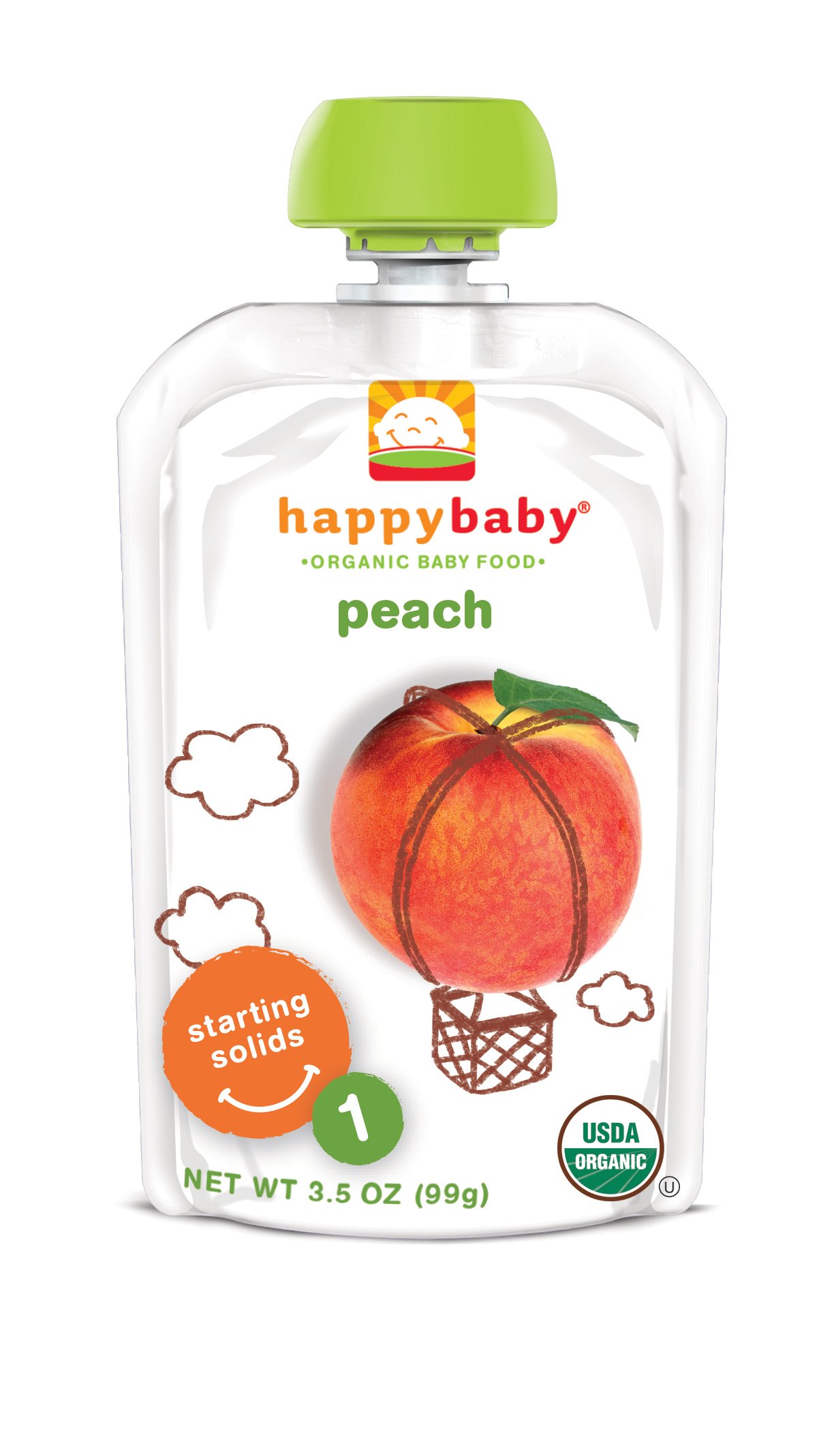 Happy Baby Stage 1 Peach Organic Baby Food - Shop Baby Food at H-E-B