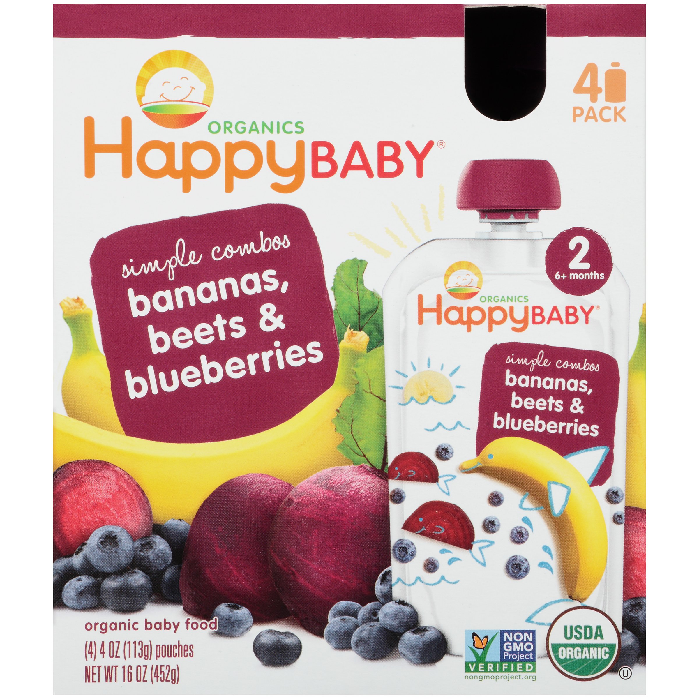 Happy Baby Organics Simple Combos Bananas, Beets & Blueberries - Shop ...