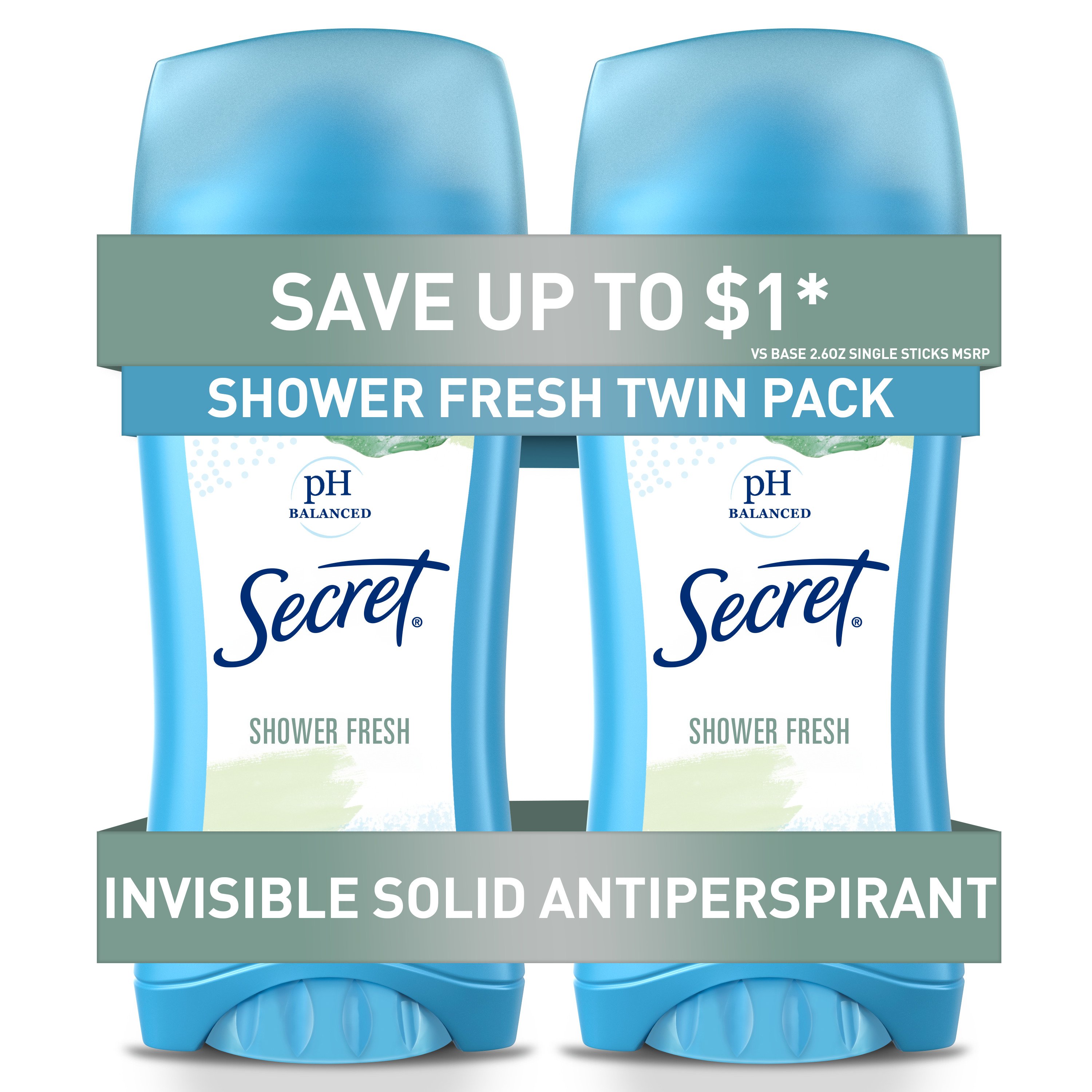 Secret Invisible Solid Antiperspirant Deodorant - Shower Fresh - Shop ...
