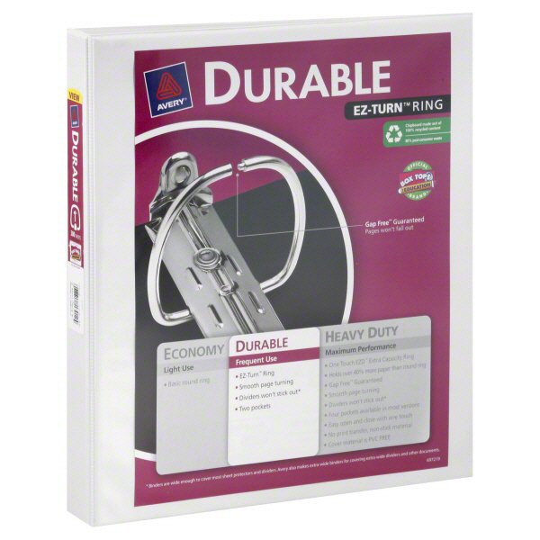 Avery Durable View Binder, White - Shop School & Office Supplies at H-E-B