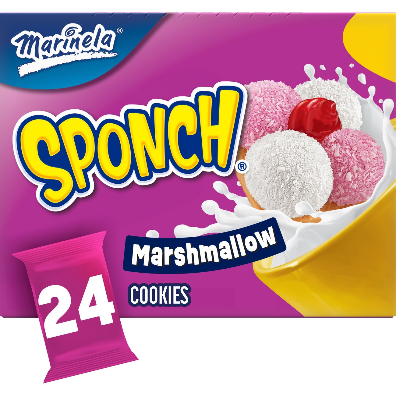 Marinela Sponch Coconut and Strawberry (Club Pack) Marshmallow Cookies ...