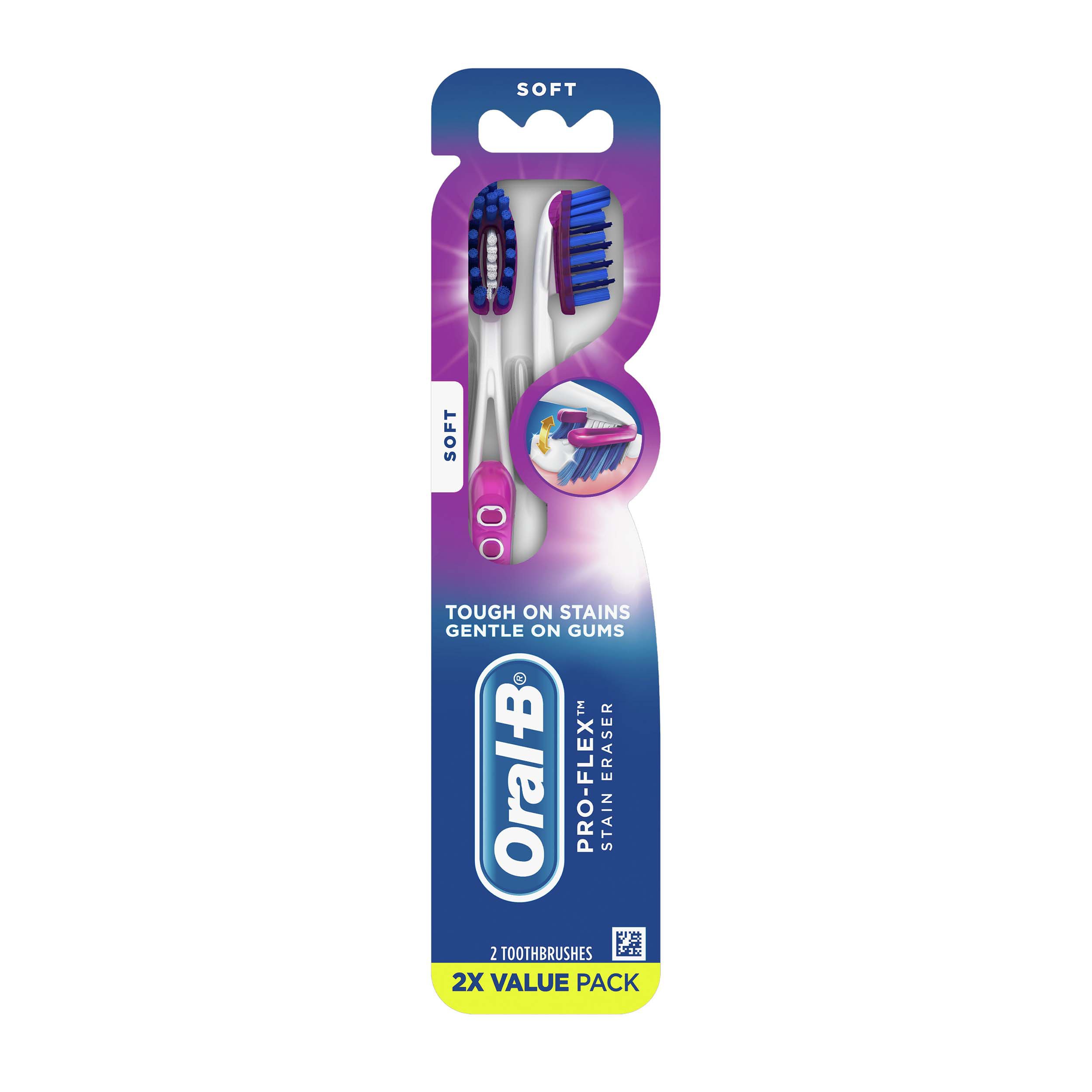 Oral-B Pro-Flex Stain Eraser Toothbrushes - Soft - Shop Toothbrushes at ...