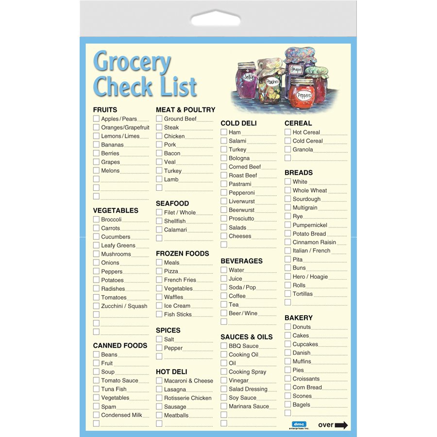 DMC Enterprise Grocery Checklist Pad 60 Sheets - Shop Notebook paper at ...