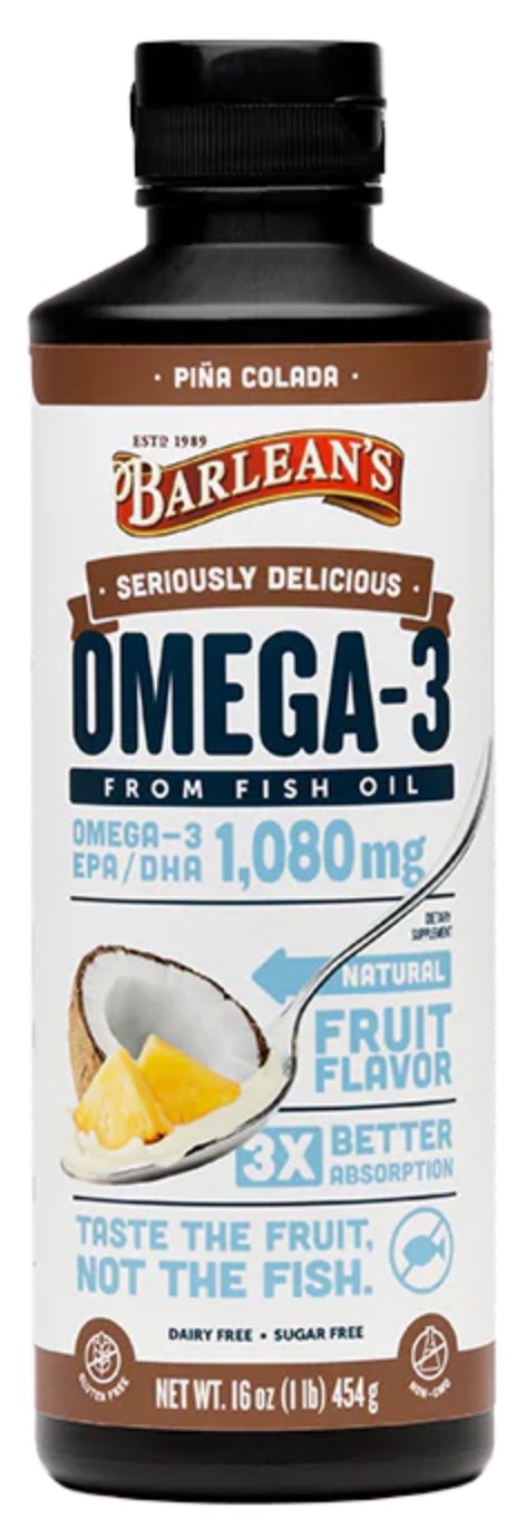 Barlean's Omega-3 Fish Oil - Piña Colada Flavor - Shop Herbs ...