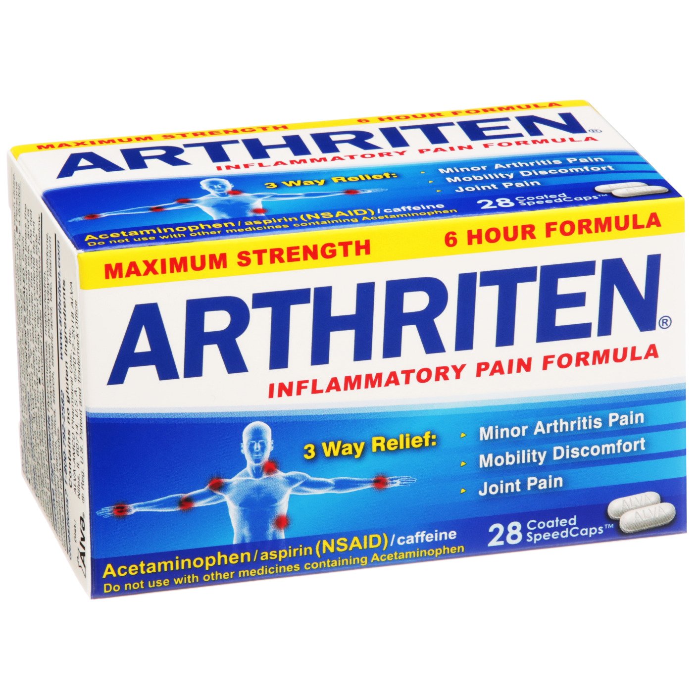 Arthriten Maximum Strength Inflammatory Pain Formula Coated SpeedCaps ...