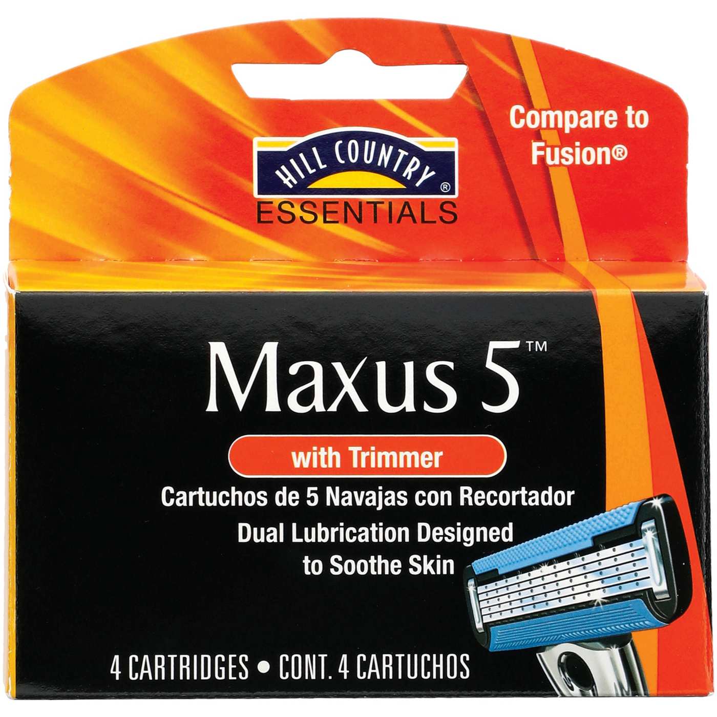 Hill Country Essentials Maxus 5 Cartridges with Trimmer - Shop Razors ...
