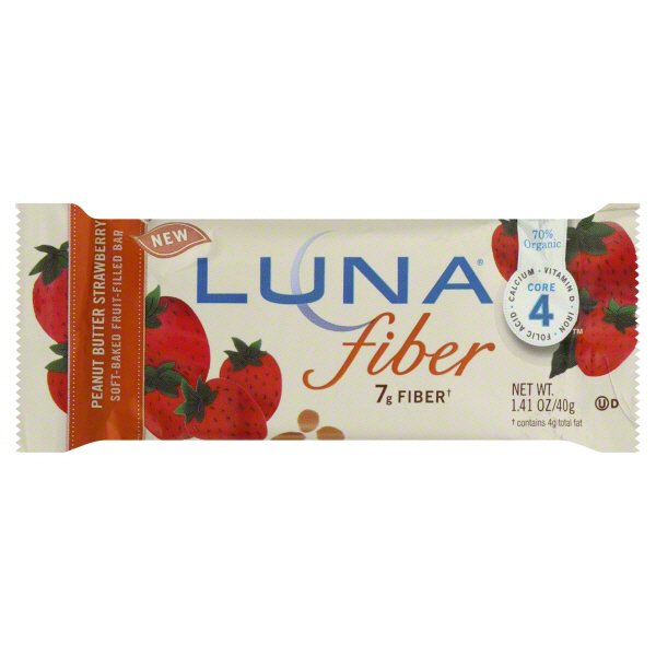 Luna Fiber Peanut Butter Strawberry Soft-Baked Fruit-Filled Bar - Shop ...