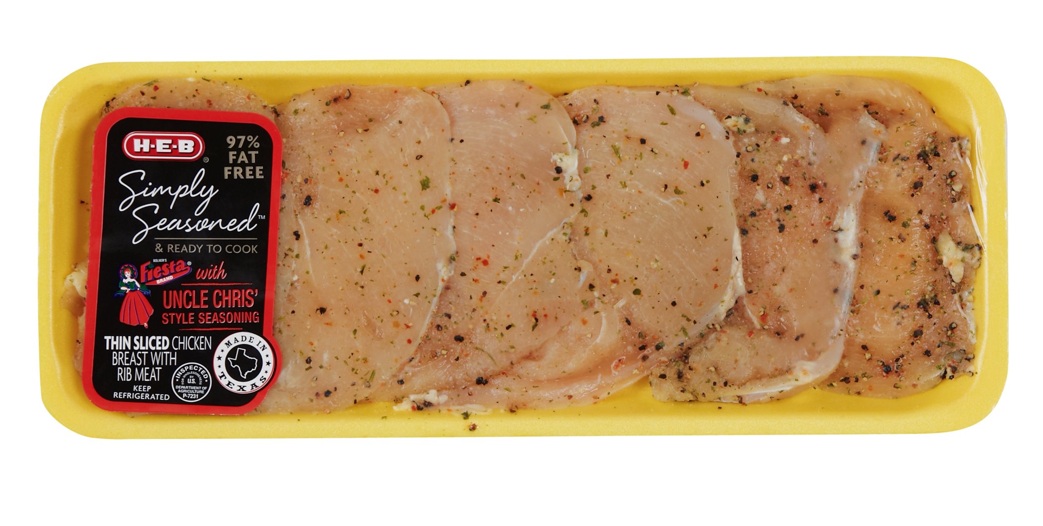 H-E-B Simply Seasoned Uncle Chris' Thin Sliced Chicken Breasts - Shop ...