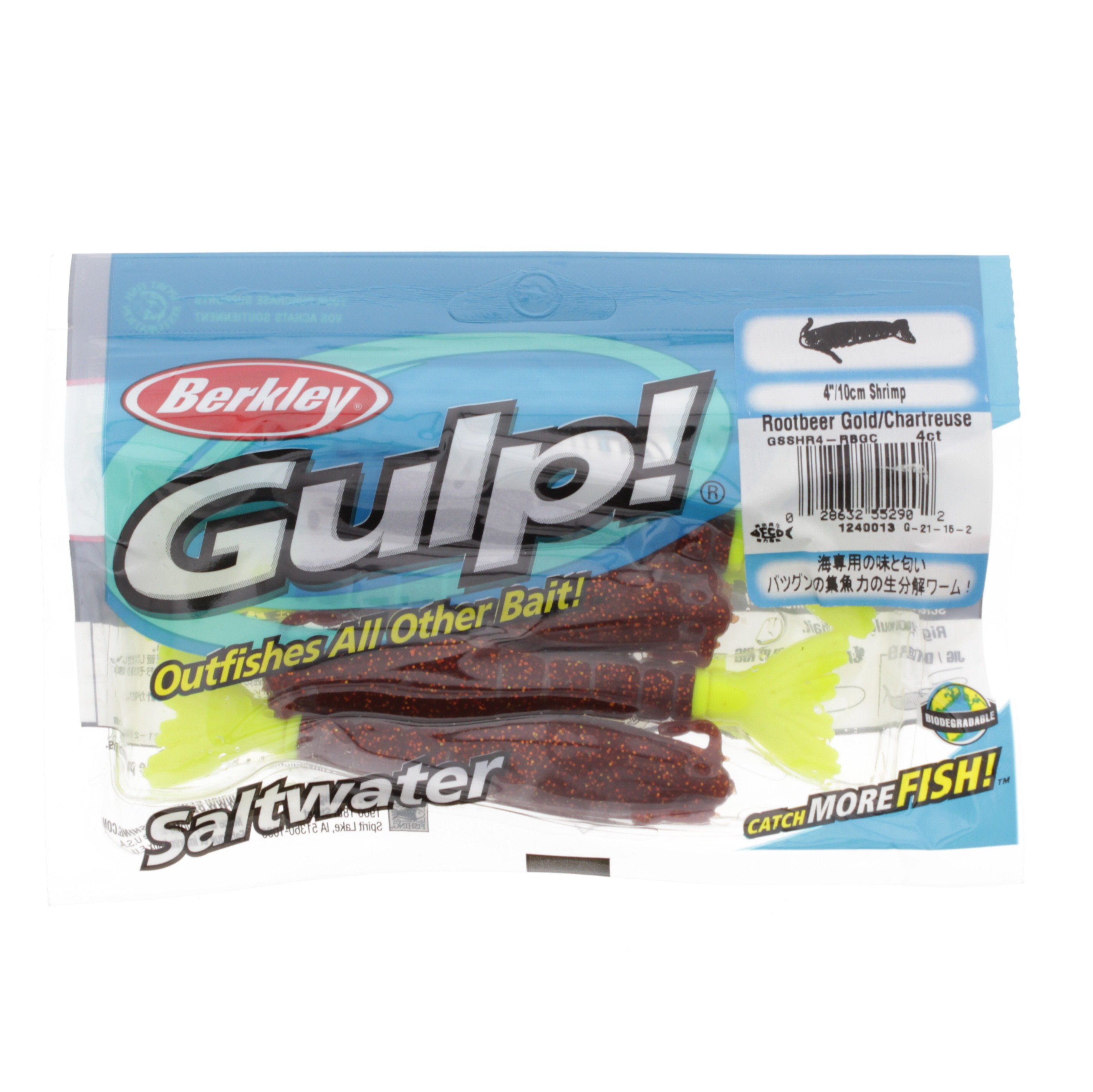 Berkley Cajun Purple/Chartreuse 4'' Gulp! Shrimp Bait- 4 CT - Shop ...