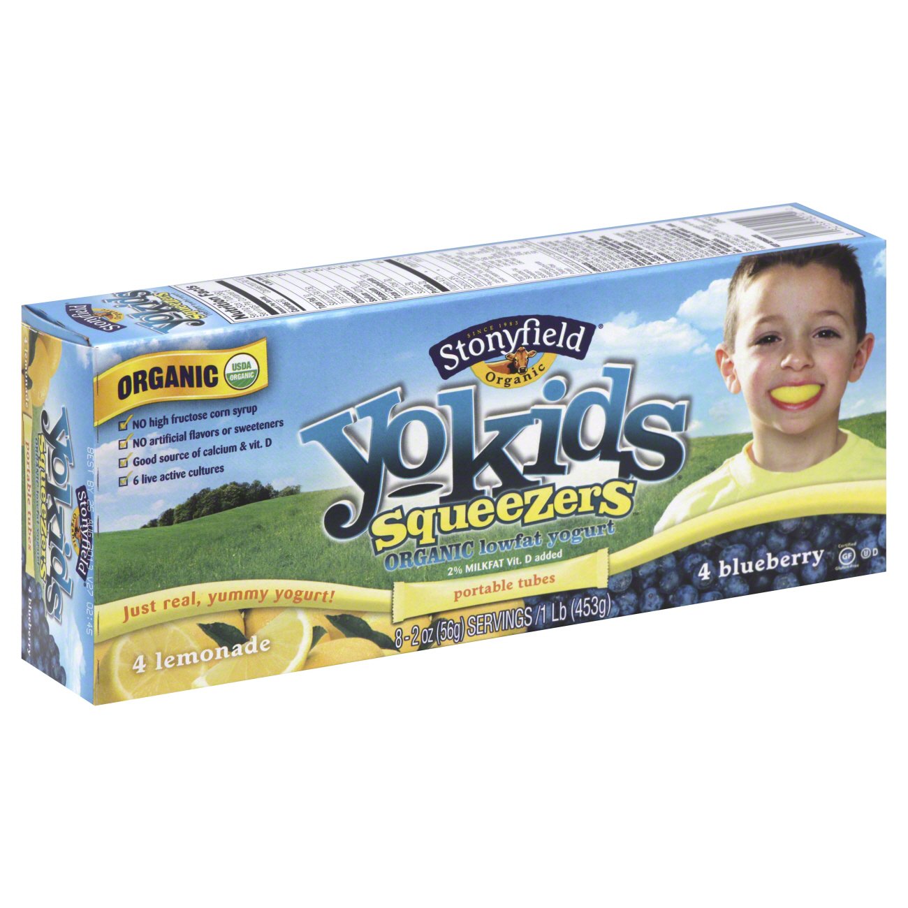 Stonyfield YoKids Squeezers Blueberry & Lemonade Yogurt - Shop Yogurt ...