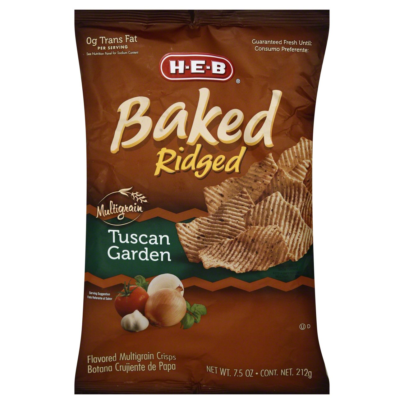 H-E-B Tuscan Garden Baked Multigrain Ridged Crisps - Shop Chips at H-E-B