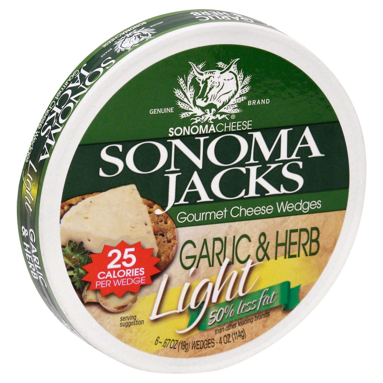 Sonoma Jacks Garlic & Herb Light Gourmet Cheese Wedges - Shop Cheese at ...