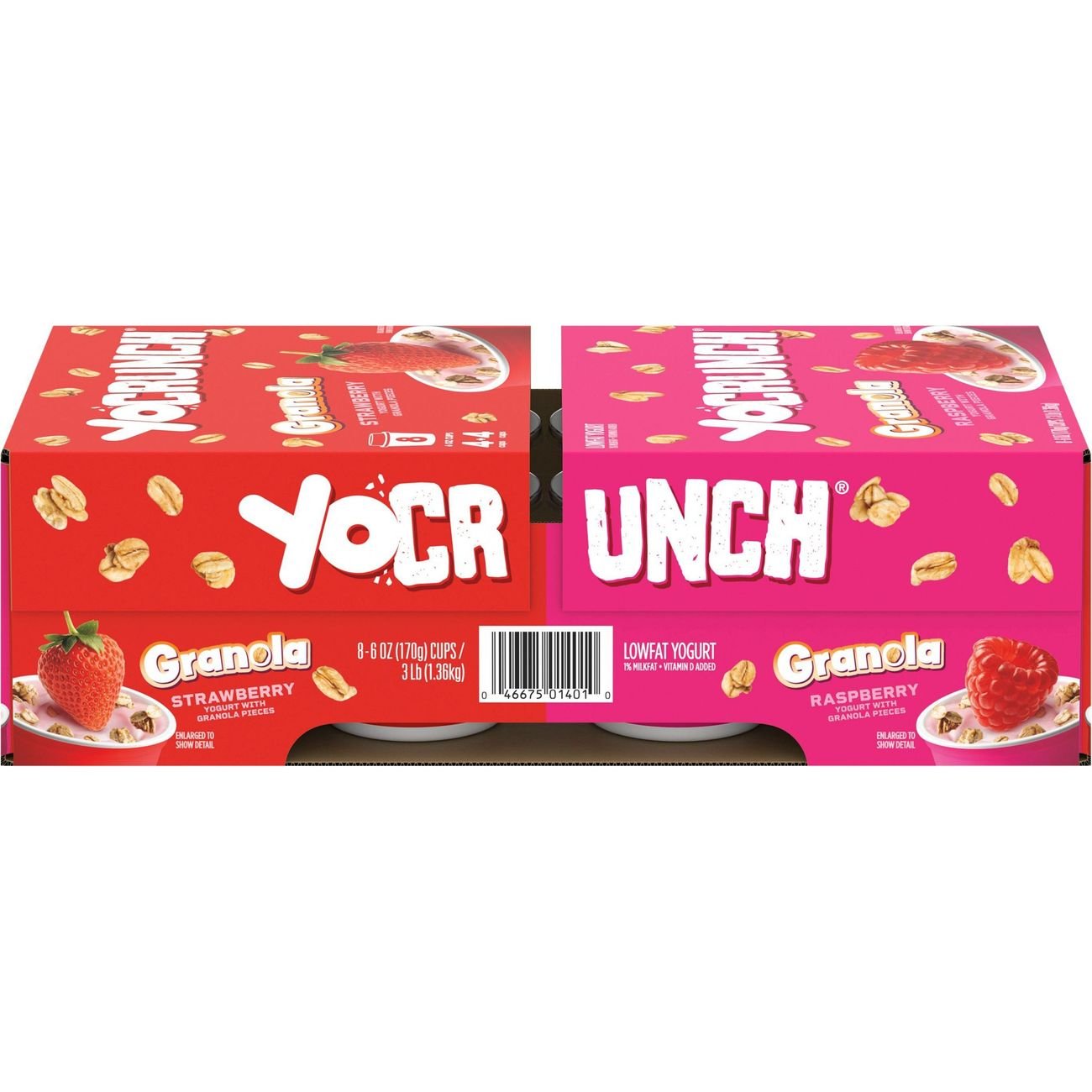 YoCrunch Low-Fat Strawberry & Raspberry with Granola Variety Pack ...