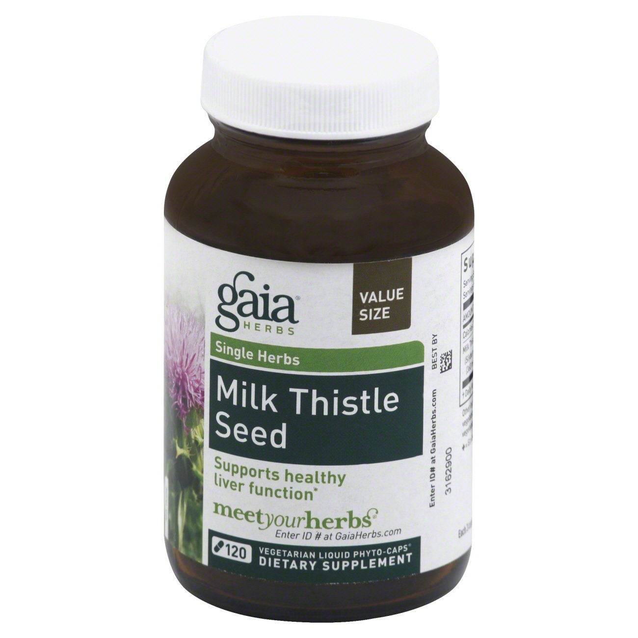 Gaia Herbs Single Herbs Milk Thistle Seed Phyto-Caps, 120 CT | Central ...