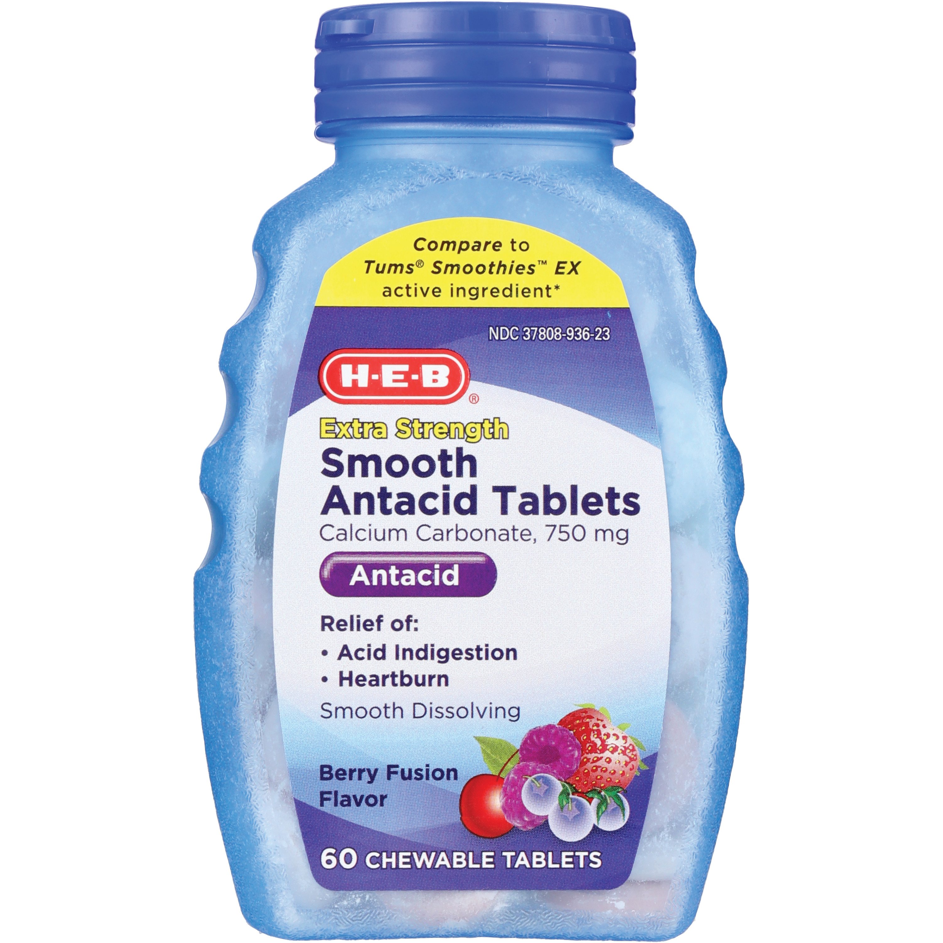 H-E-B Assorted Berries Extra Strength Smooth Antacid Chewable Tablets ...