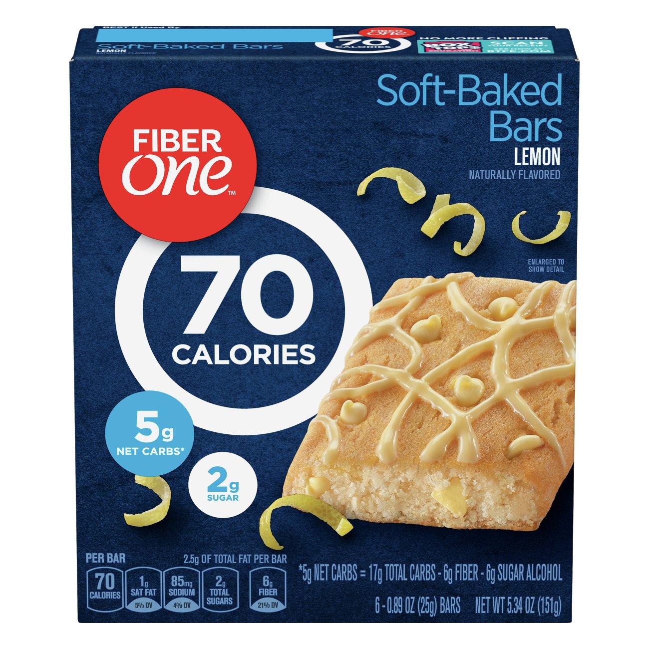 Fiber One 70 Calorie Lemon Bars - Shop Granola & snack bars at H-E-B