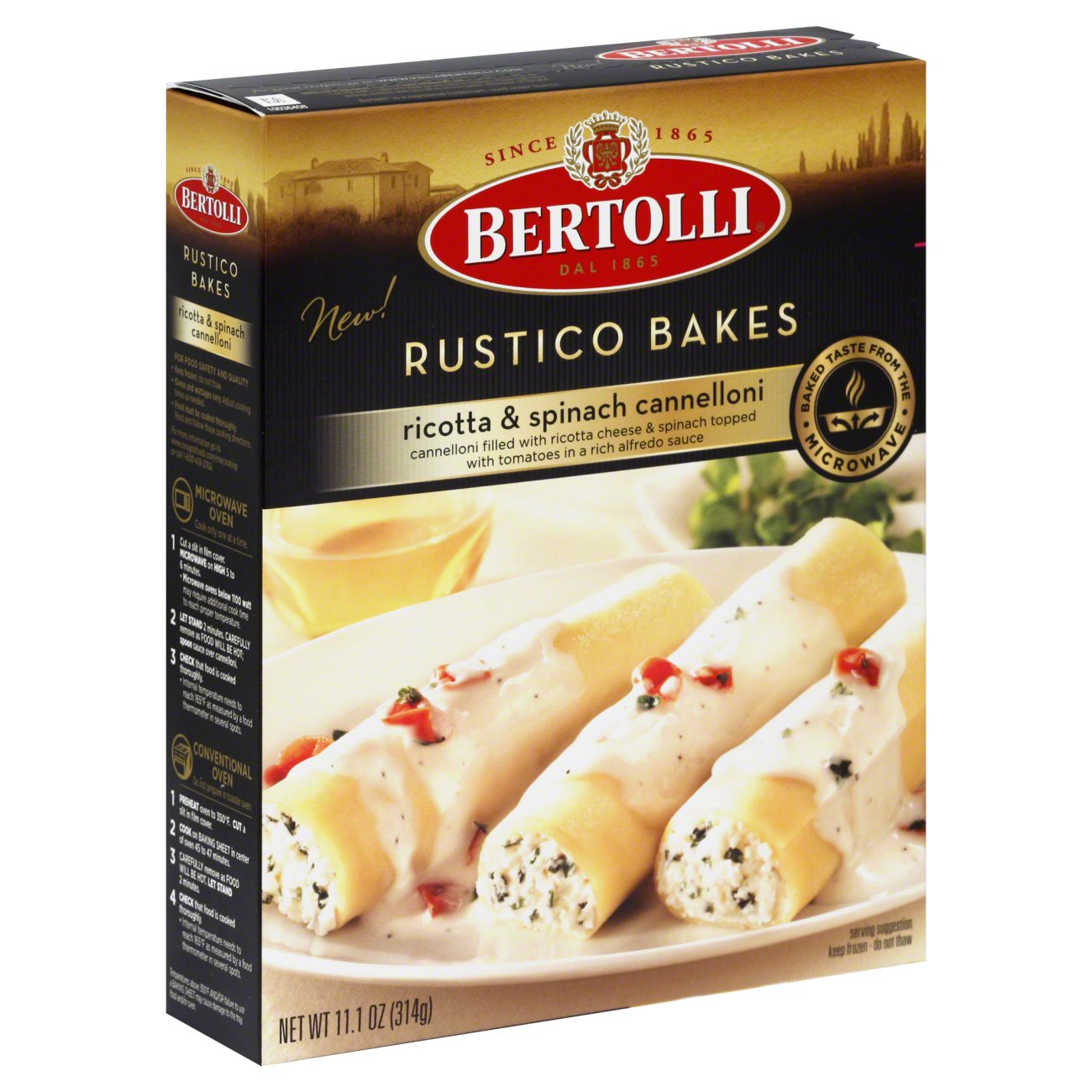 Bertolli Rustico Bakes Ricotta & Spinach Cannelloni - Shop Entrees ...
