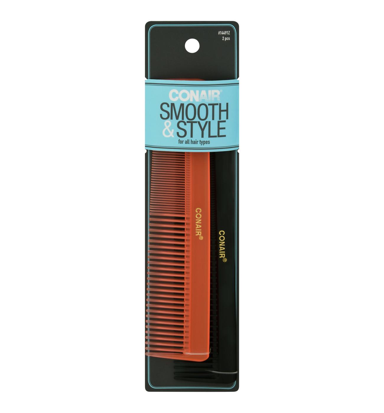 conair Style and Smooth Combs, Assorted Colors - Shop Brushes & combs ...