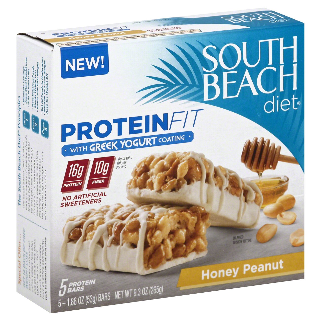 South Beach Diet Honey Peanut Protein Fit With Greek Yogurt Bars - Shop ...