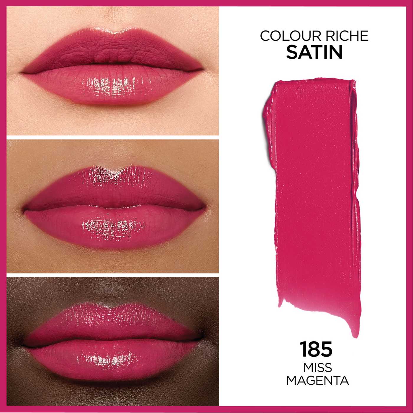 L'Oréal Paris Colour Riche Original Satin Lipstick - Miss Magenta ...