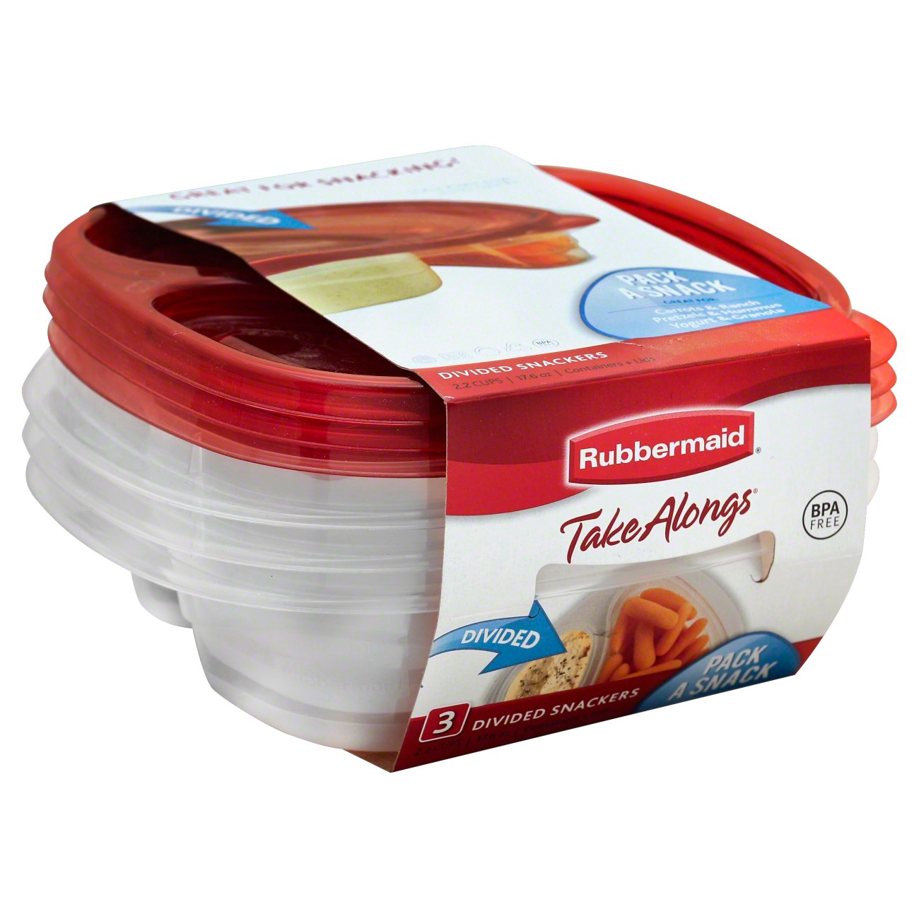 Rubbermaid TakeAlongs Divided Snacking Food Storage Containers - Shop ...