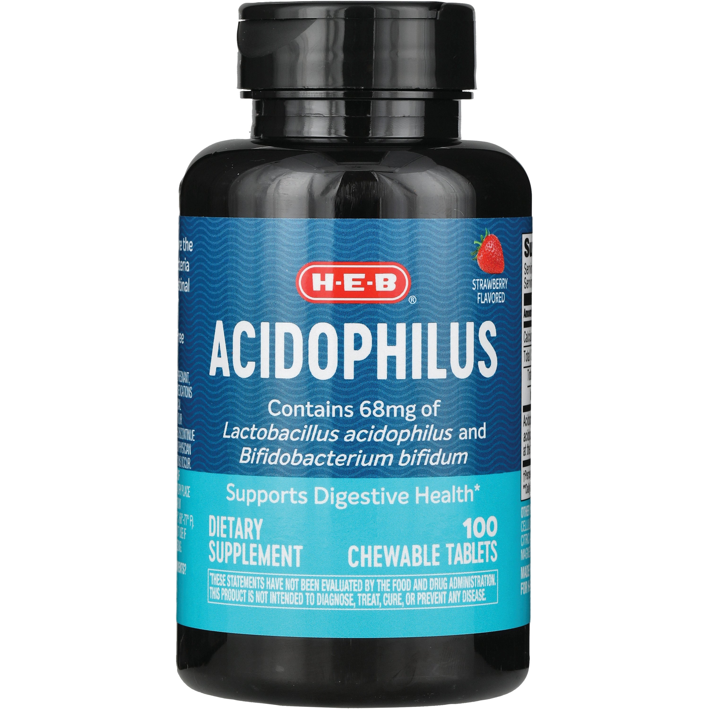 H-E-B Acidophilus Chewable 68mg Probiotic Tablets - Strawberry - Shop ...